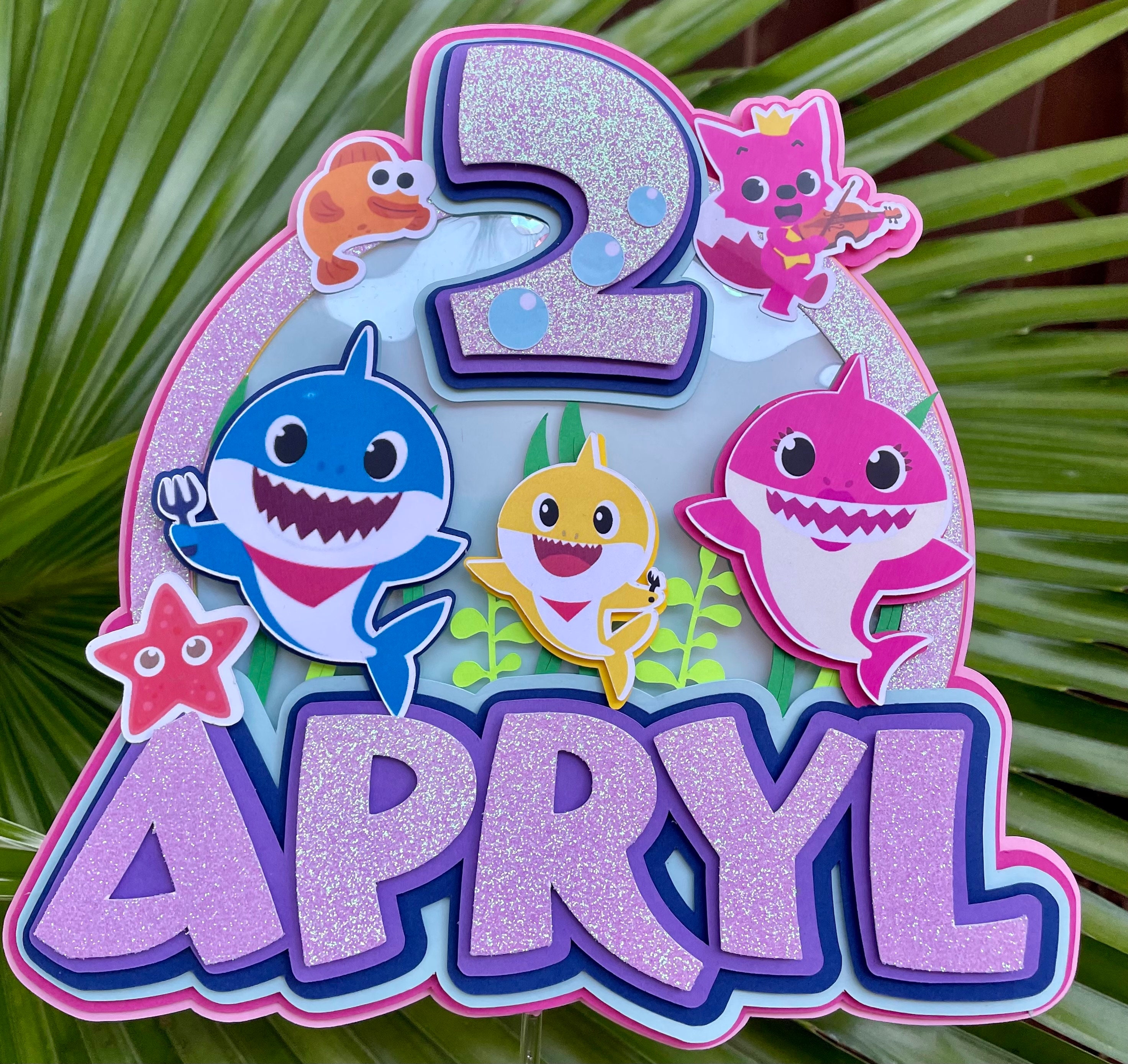 Baby Shark Cake Topper, Baby Shark Birthday, Cupcake Topper, Ping Fong ...