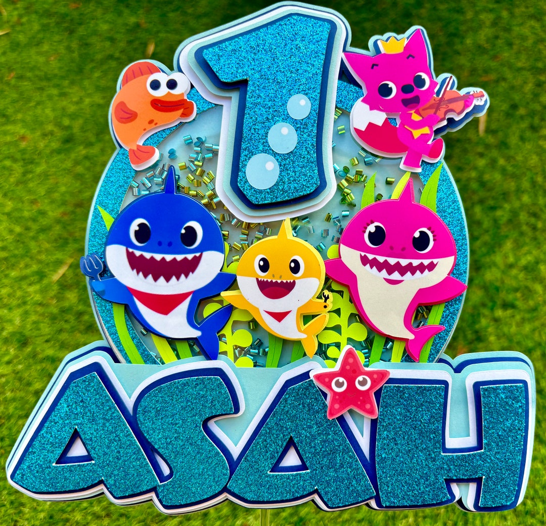 Baby Shark Cake Topper, Baby Shark Birthday, Cupcake Topper, Ping Fong ...