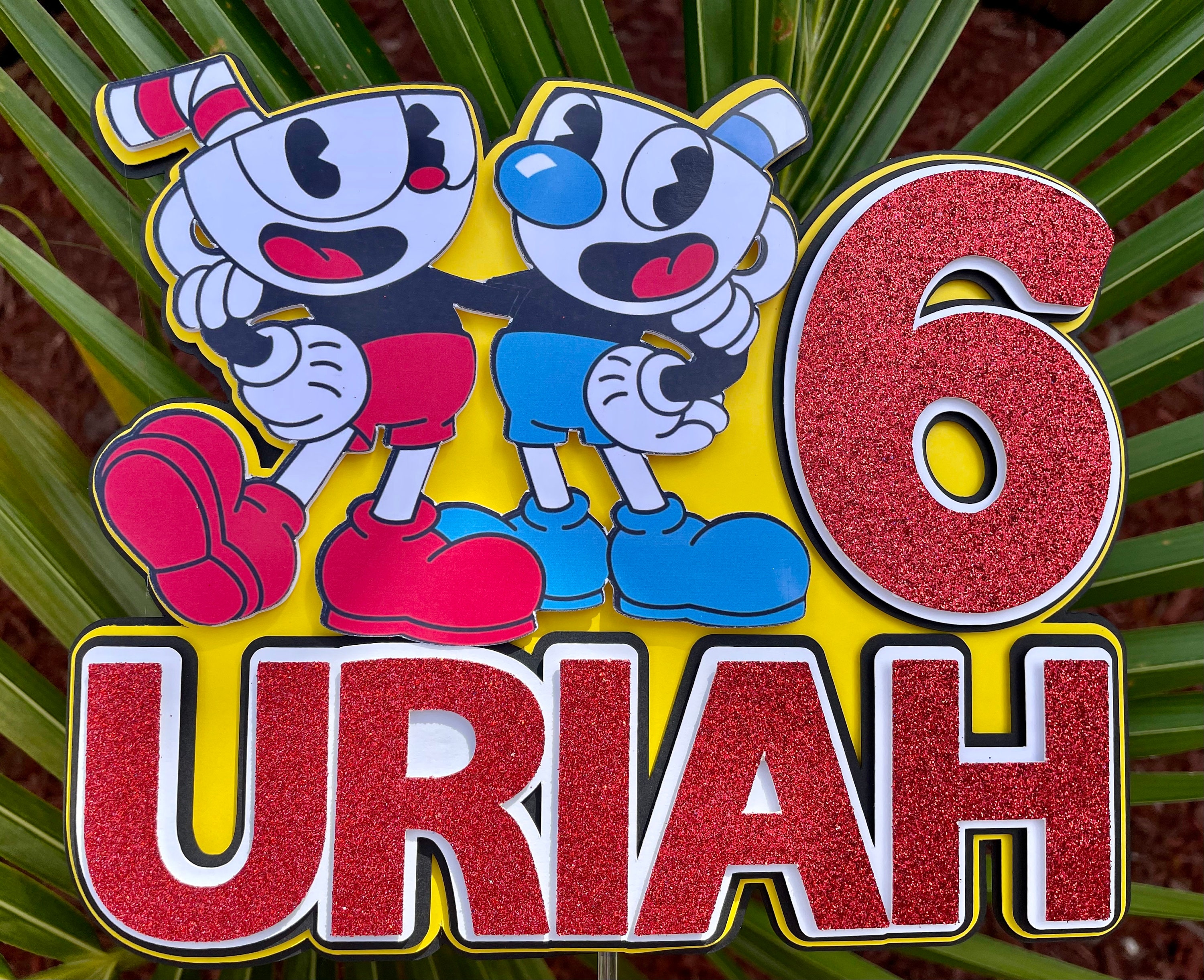 Cuphead Cake Topper, Cuphead Video-game Birthday, Birthday Party ...