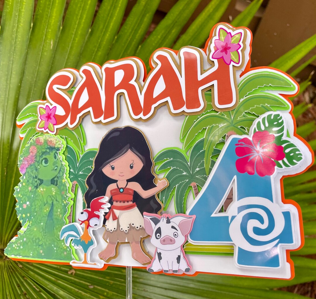 Moana Cake Topper, Baby Moana Cake Topper, Moana Birthday Decor, Baby ...