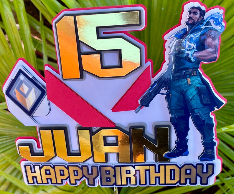 Valorant Cake Topper, Gamer, Video Game Birthday Cake Topper, Game ...