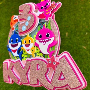 Baby Shark Cake Topper, Baby Shark Birthday, Cupcake Topper, Ping Fong ...