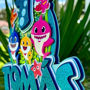 Baby Shark Cake Topper, Baby Shark Birthday, Cupcake Topper, Ping Fong ...