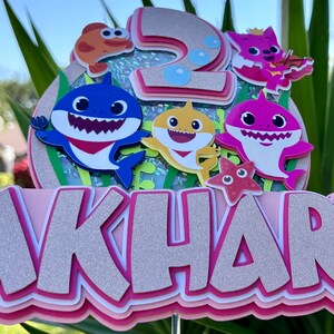 Baby Shark Cake Topper, Baby Shark Birthday, Cupcake Topper, Ping Fong ...