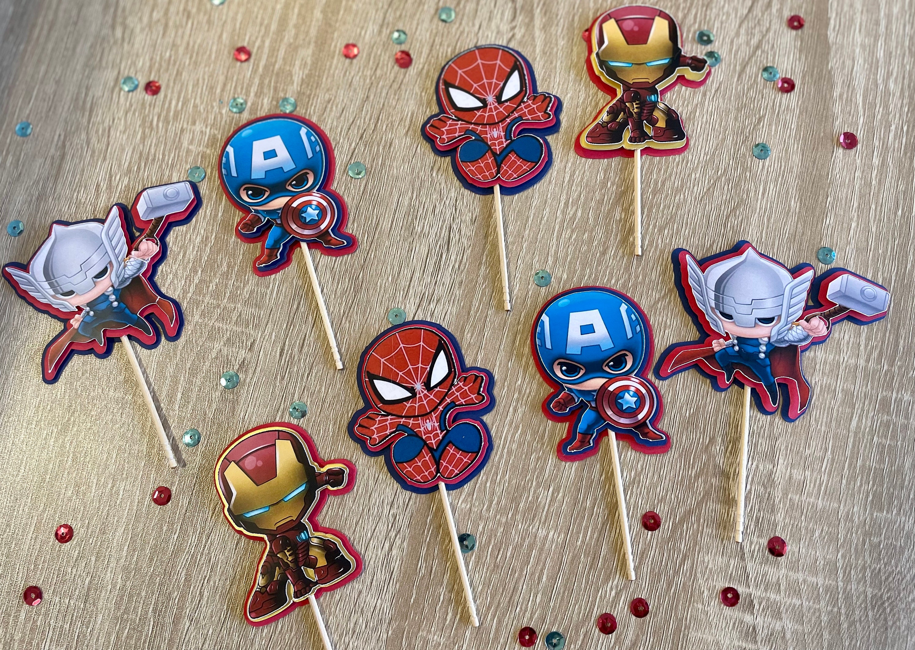Avengers Cake Topper, Iron Man Cake Topper Birthday, Spiderman Topper ...