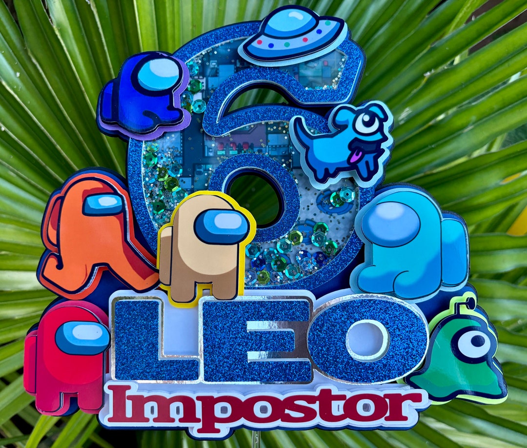 Among Us Cake Topper, Among Us Video-game Birthday, Birthday Party ...