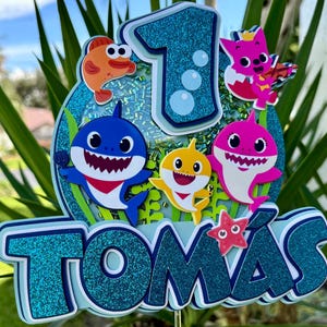 Baby Shark Cake Topper, Baby Shark Birthday, Cupcake Topper, Ping Fong ...