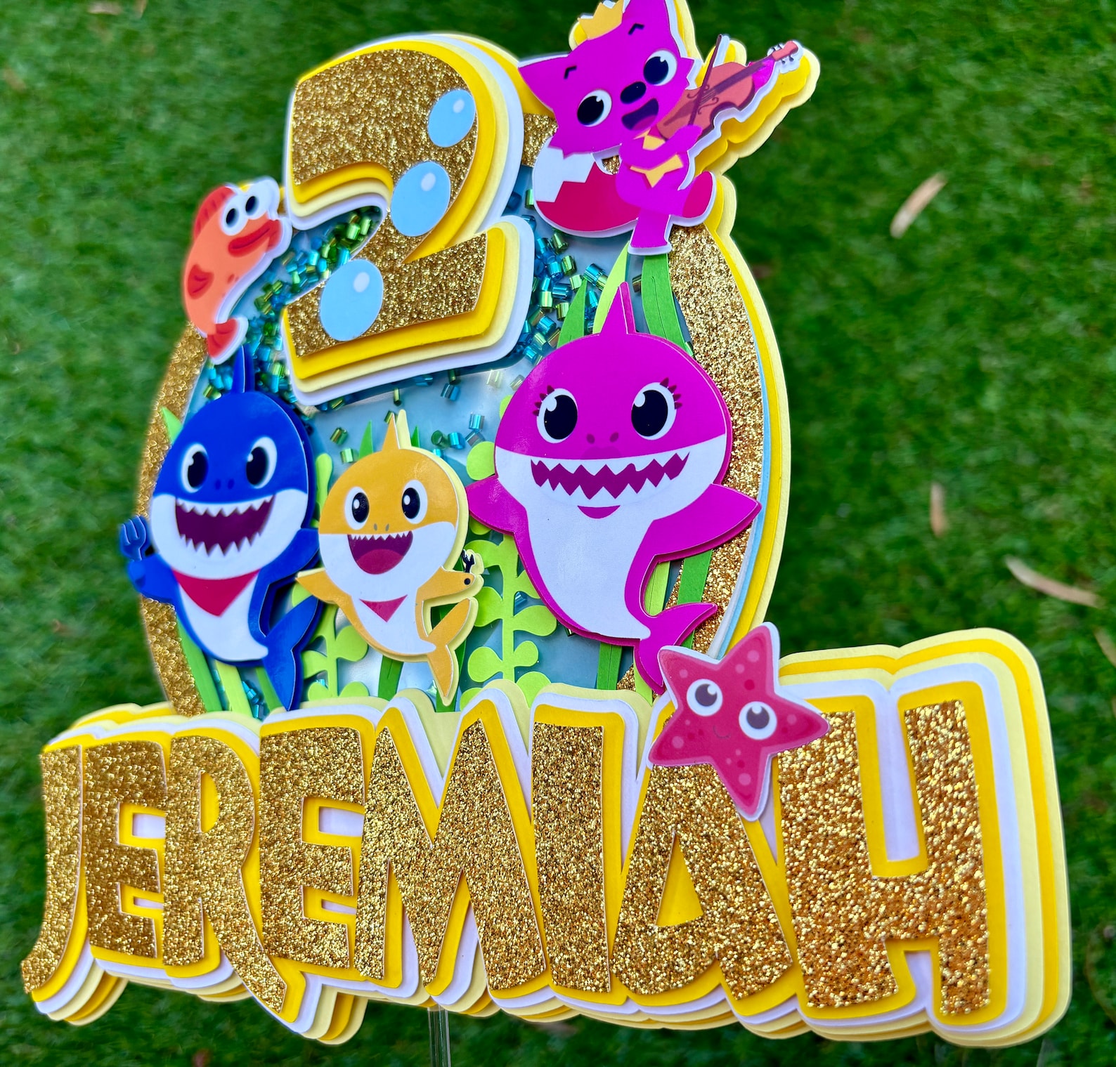 Baby Shark Cake Topper, Baby Shark Birthday, Cupcake Topper, Ping Fong ...