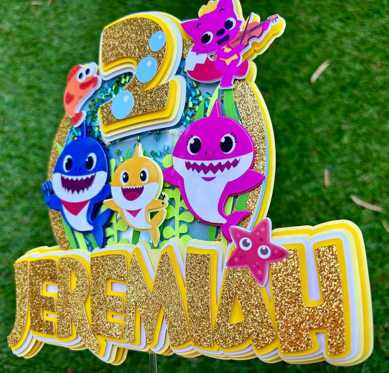 Baby Shark Cake Topper, Baby Shark Birthday, Cupcake Topper, Ping Fong ...