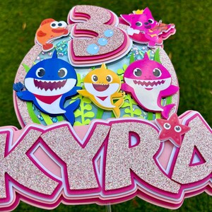 Baby Shark Cake Topper, Baby Shark Birthday, Cupcake Topper, Ping Fong ...