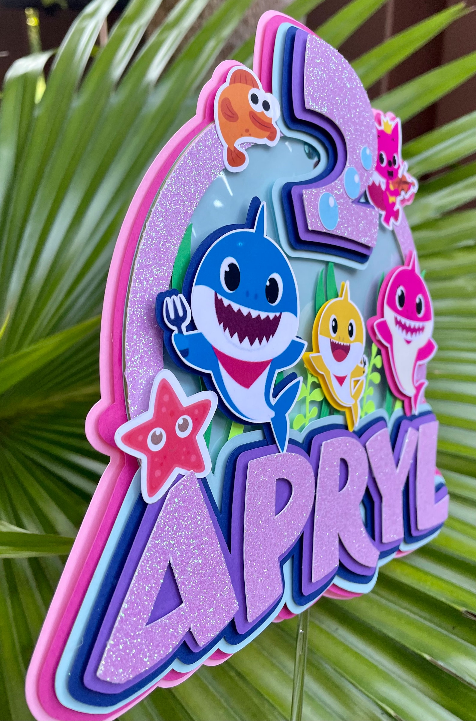 Baby Shark Cake Topper, Baby Shark Birthday, Cupcake Topper, Ping Fong ...