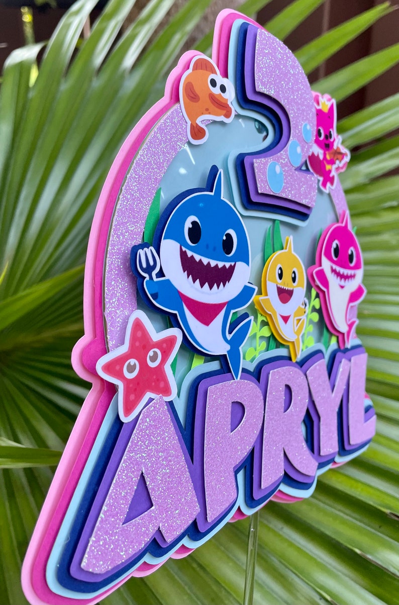 Baby Shark Cake Topper, Baby Shark Birthday, Cupcake Topper, Ping Fong ...