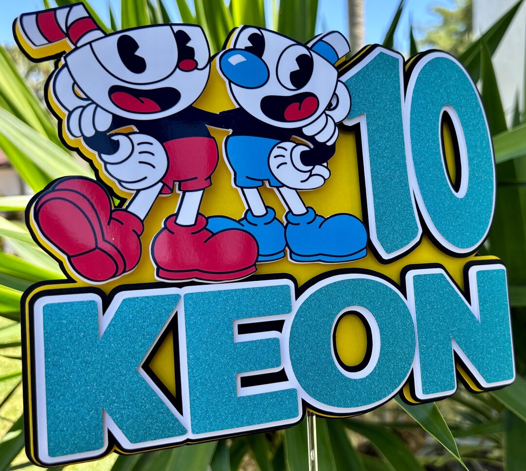 Cuphead Cake Topper, Cuphead Video-game Birthday, Birthday Party ...