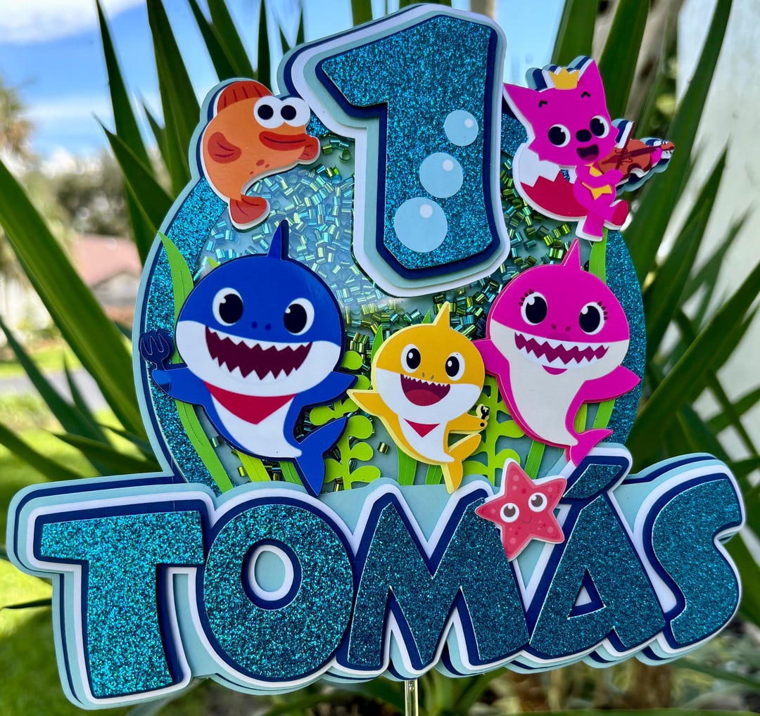 Baby Shark Cake Topper, Baby Shark Birthday, Cupcake Topper, Ping Fong ...