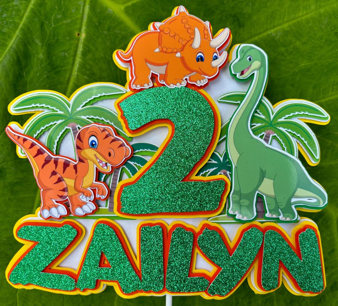 Dinosaur Cake Topper, Boys Birthday Cake Topper, T-rex Cake Topper ...