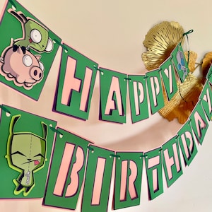 Invader Zim Cake Topper, Invader Zim Party Birthday, Banner Invader Zim ...