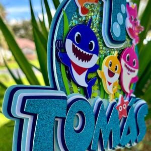 Baby Shark Cake Topper, Baby Shark Birthday, Cupcake Topper, Ping Fong ...