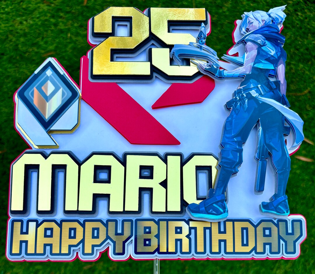 Valorant Cake Topper, Gamer, Video Game Birthday Cake Topper, Game ...