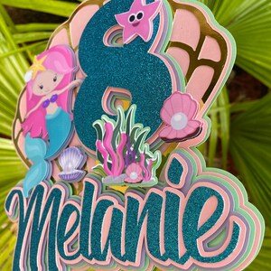 Mermaid Cake Topper, Mermaid Cupcake Topper, Mermaid 3D Cake Topper ...