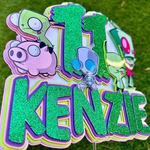 Invader Zim Cake Topper, Invader Zim Party Birthday, Banner Invader Zim ...