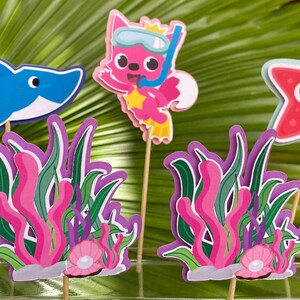 Baby Shark Cake Topper, Baby Shark Birthday, Cupcake Topper, Ping Fong ...
