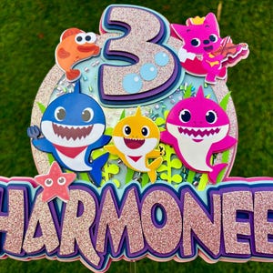 Baby Shark Cake Topper, Baby Shark Birthday, Cupcake Topper, Ping Fong ...