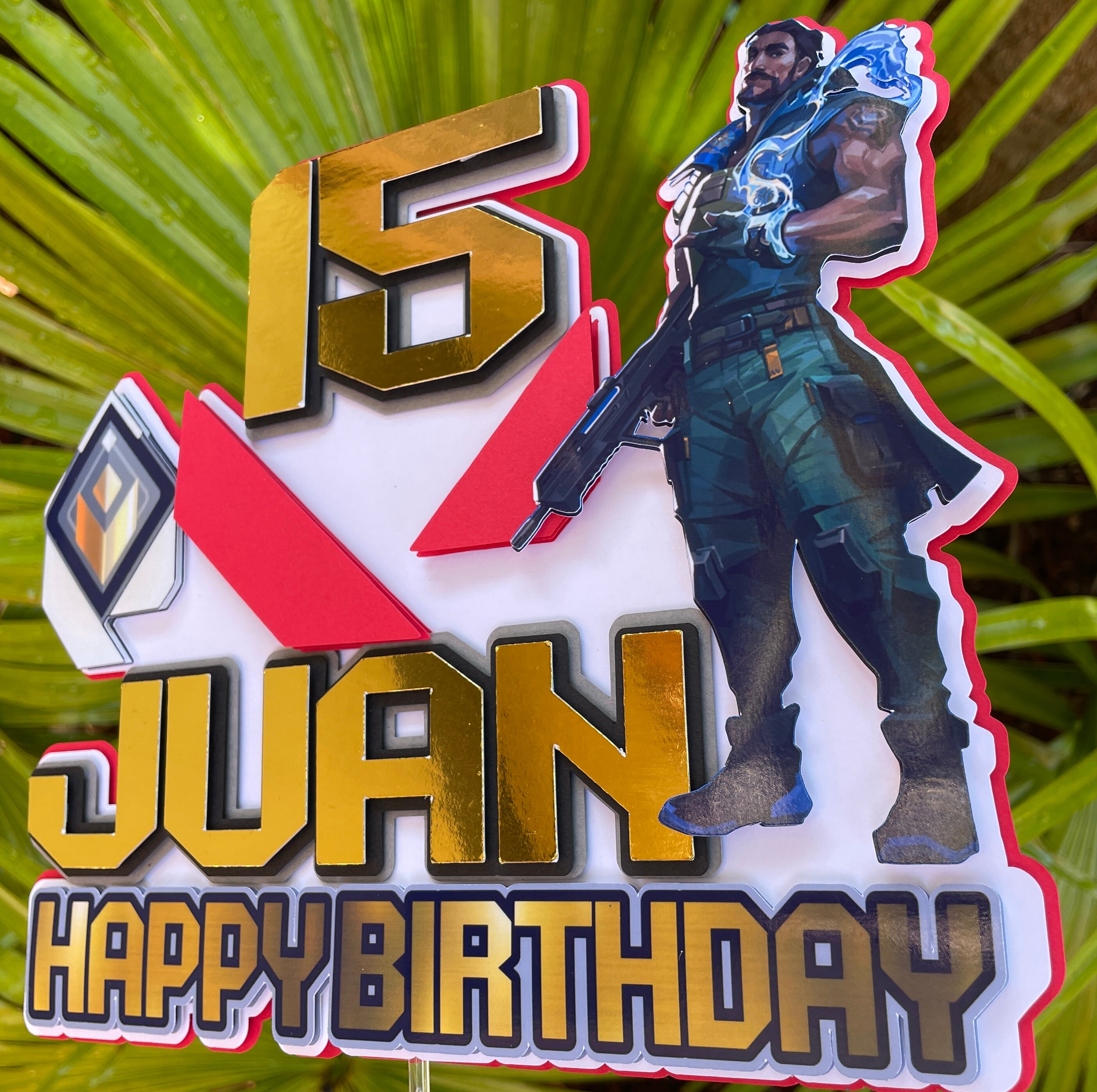 Valorant Cake Topper, Gamer, Video Game Birthday Cake Topper, Game ...