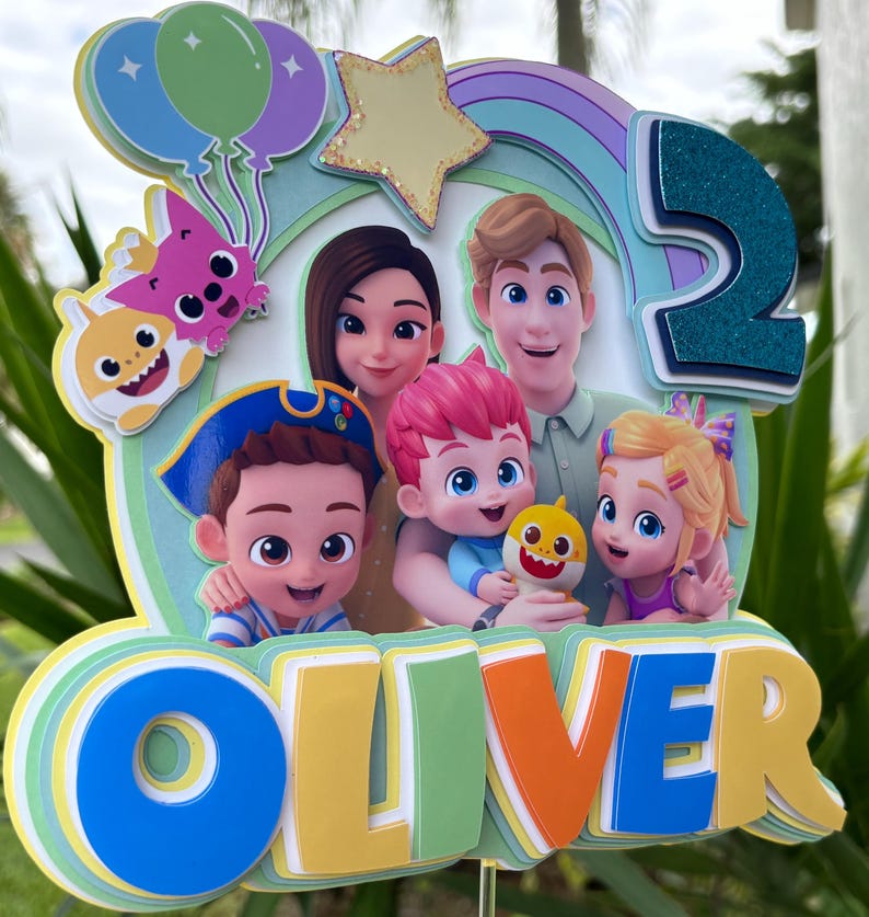 Bebefinn Cake Topper, Party Baby Shark, Custom Design Bebefinn Party ...