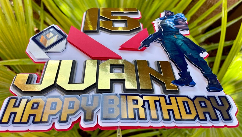 Valorant Cake Topper, Gamer, Video Game Birthday Cake Topper, Game ...