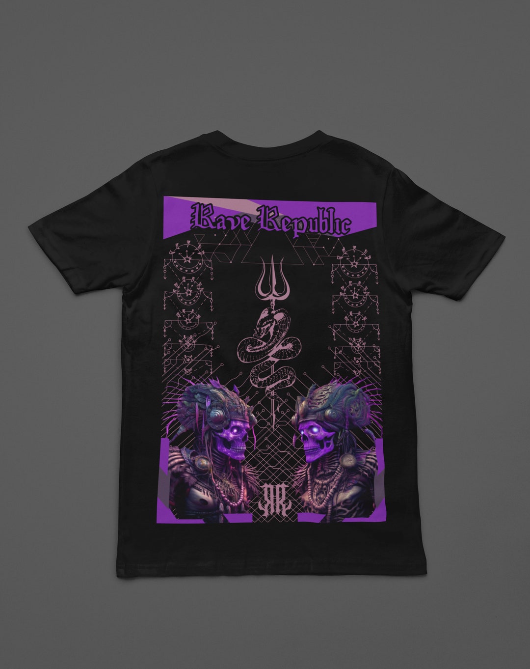 Rave T-shirt for Festivals Trippy Tee Purple T-shirt for Men/women ...