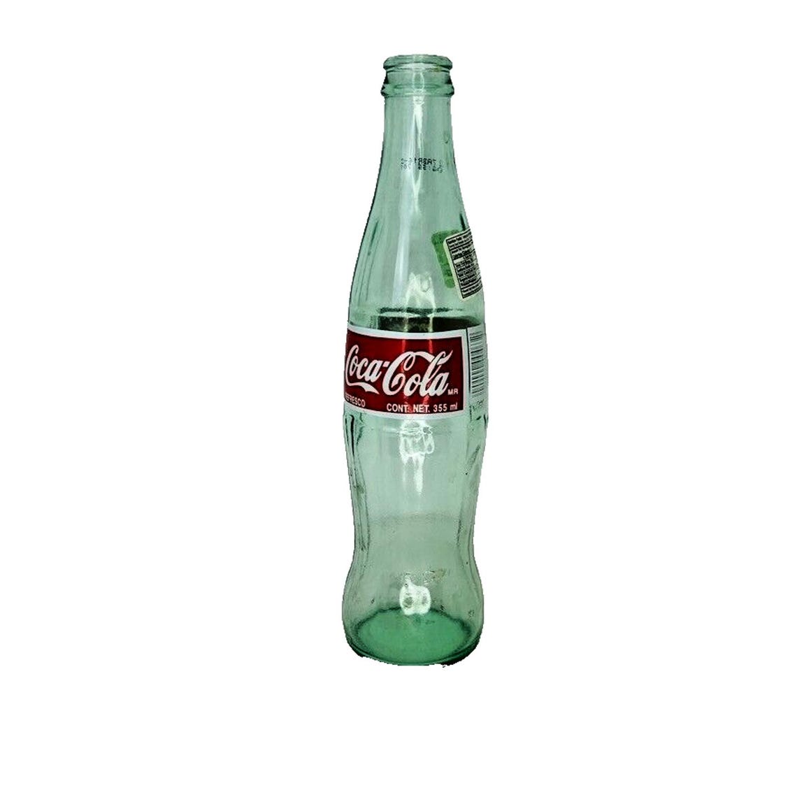 Coke Coca-cola Green Glass Soda Bottle 16 Oz Red White Label Mexico - Etsy