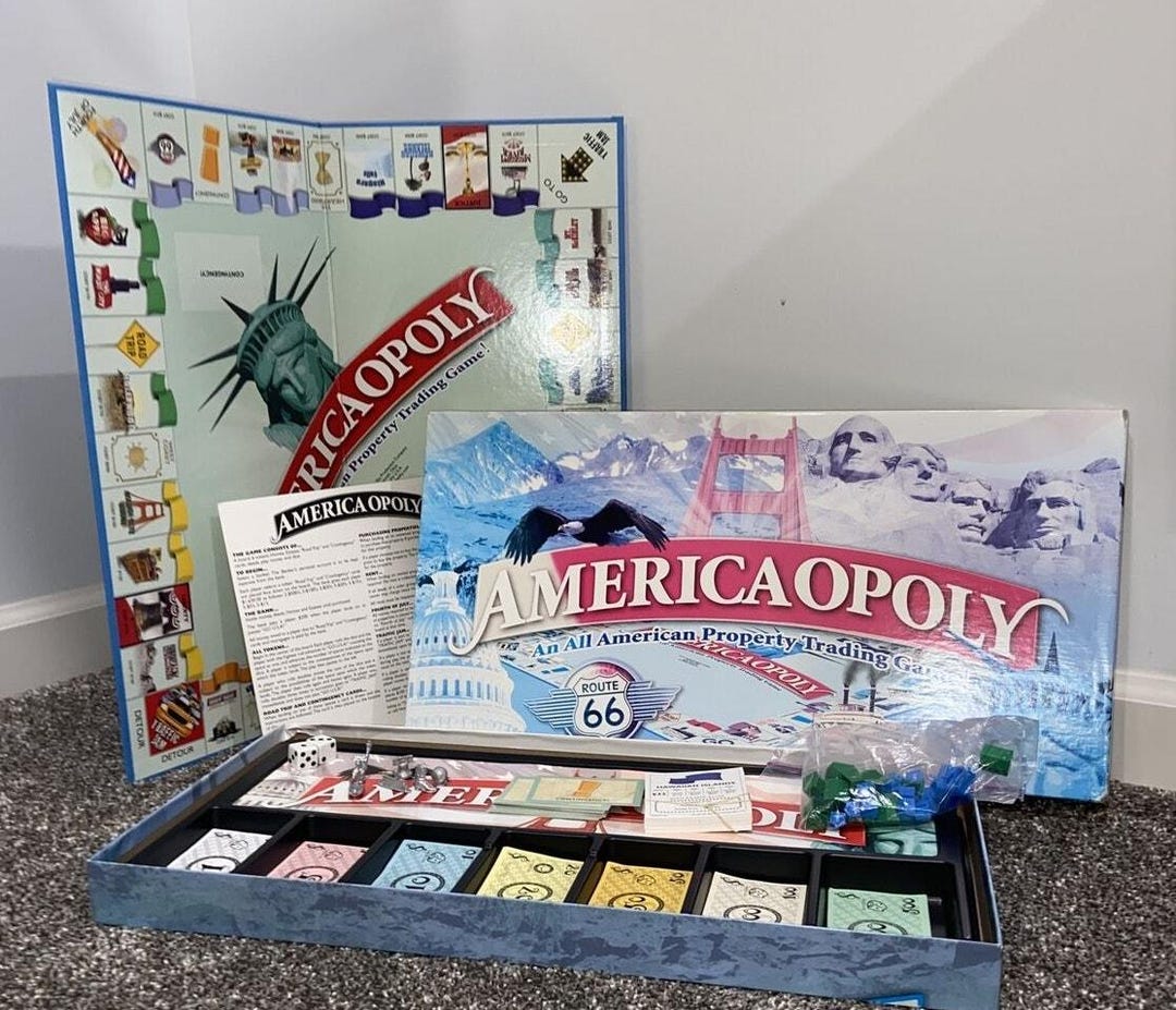 America-opoly Monopoly Style Board Game - Complete - Etsy