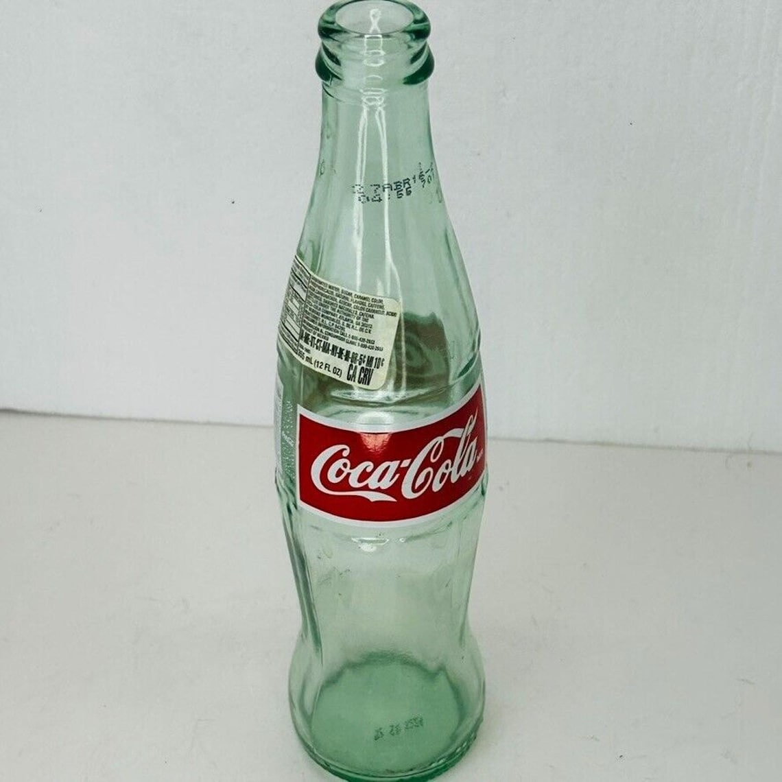 Coke Coca-cola Green Glass Soda Bottle 16 Oz Red White Label Mexico - Etsy