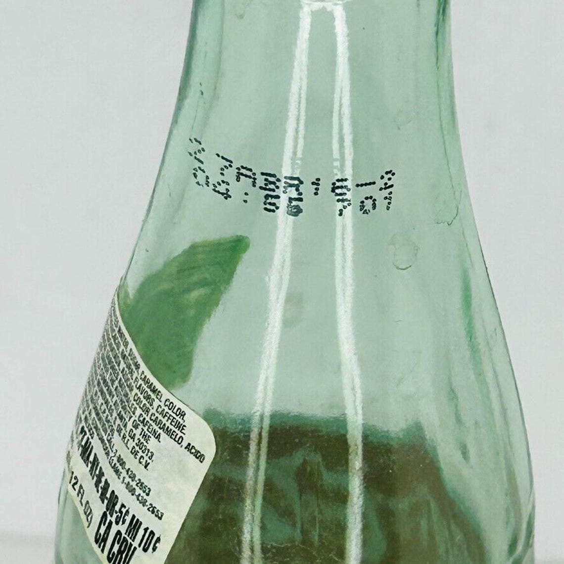 Coke Coca-cola Green Glass Soda Bottle 16 Oz Red White Label Mexico - Etsy