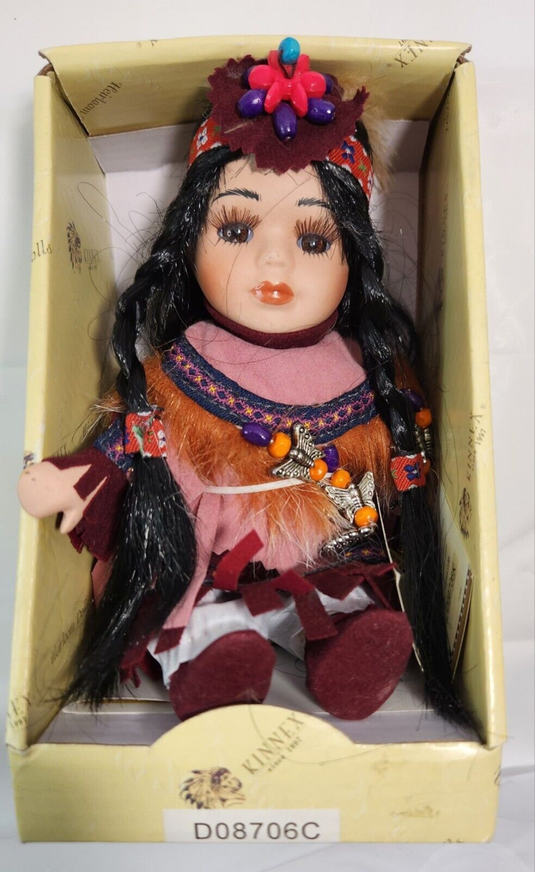 Kinnex " Little Cubs " Native American Porcelain Doll , D08706K. #37 ...
