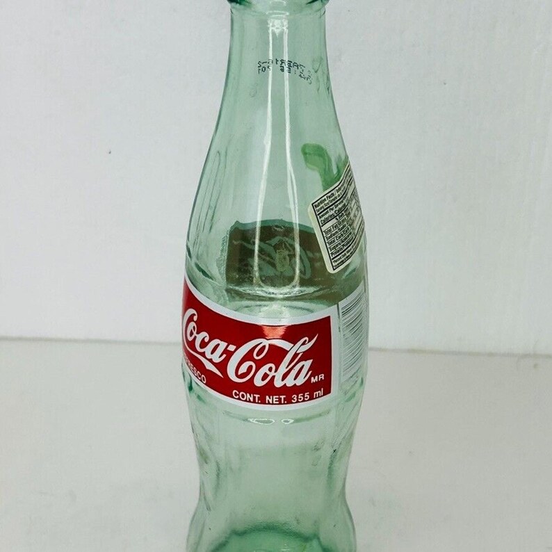 Coke Coca-cola Green Glass Soda Bottle 16 Oz Red White Label Mexico - Etsy