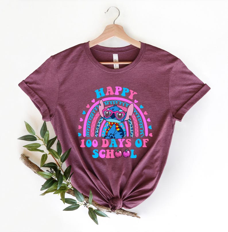 Stitch School Shirt, 100 Days of School Tee, Stitch Pupil Tee, 100 Days ...