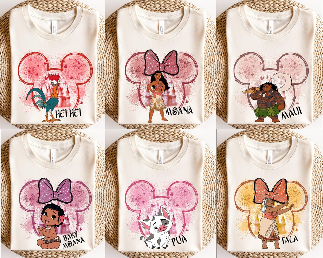 Disneyland Castle Watercolor Moana Characters Shirt, Disney Moana Movie ...