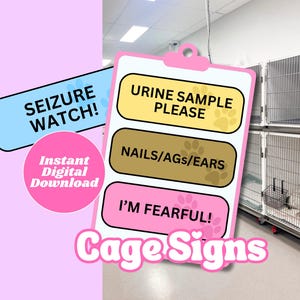 Veterinary Cage Signs (digital Download) - Etsy
