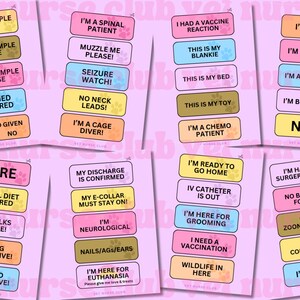 Veterinary Cage Signs digital Download 8 Pages - Etsy