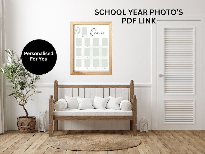 School Years Frame PDF Digital, Prep, Personalised Design, Printable ...