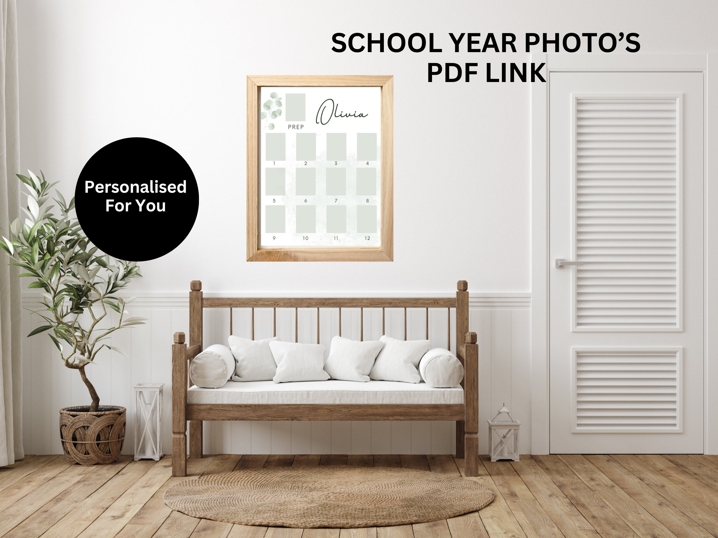 School Years Frame PDF Digital, Prep, Personalised Design, Printable ...