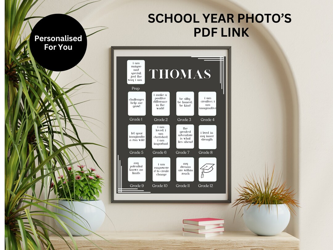 School Years Frame PDF Digital, Prep, Personalised Design, Printable ...