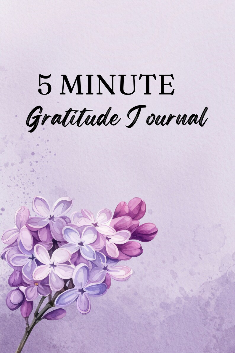 5-minute Gratitude Journal Printable Lilac - Etsy