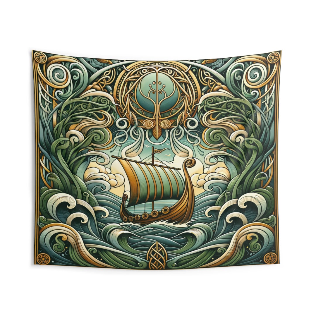 Viking Ship, Indoor Wall Tapestry - Etsy