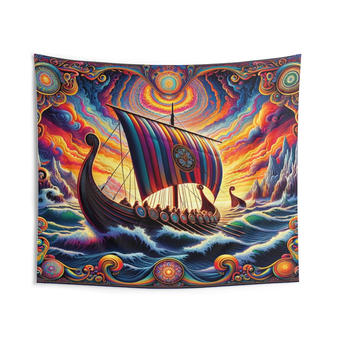 Viking Ship, Indoor Wall Tapestry - Etsy