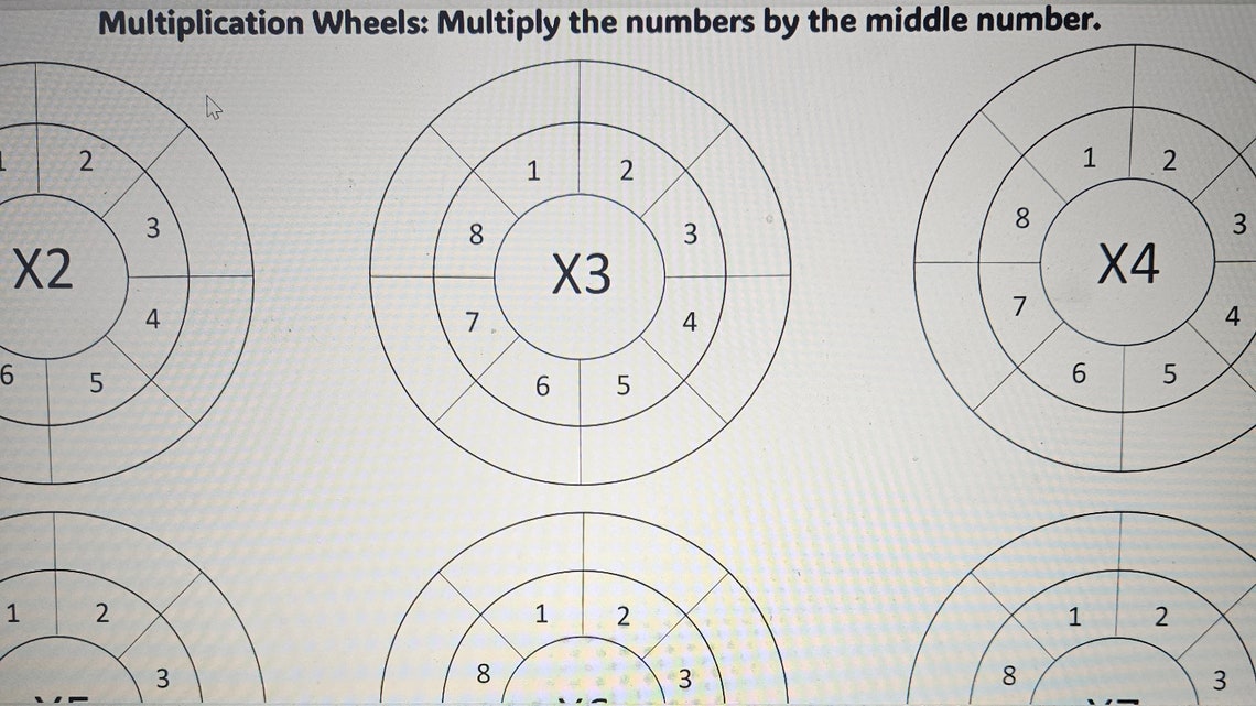 Multiplication Wheel Worksheet - Etsy