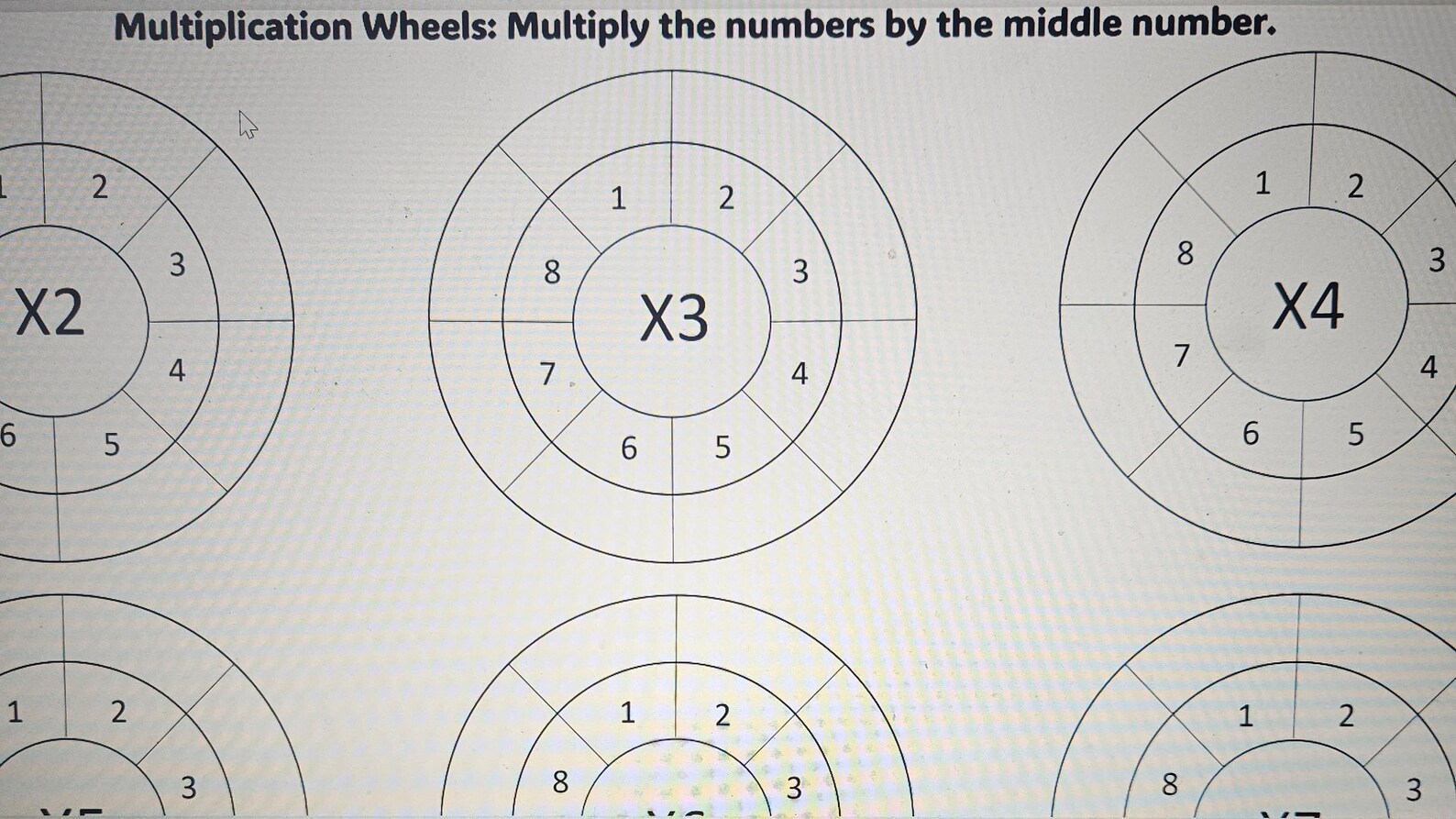 Multiplication Wheel Worksheet - Etsy