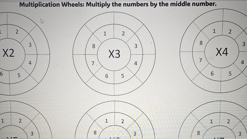 Multiplication Wheel Worksheet - Etsy