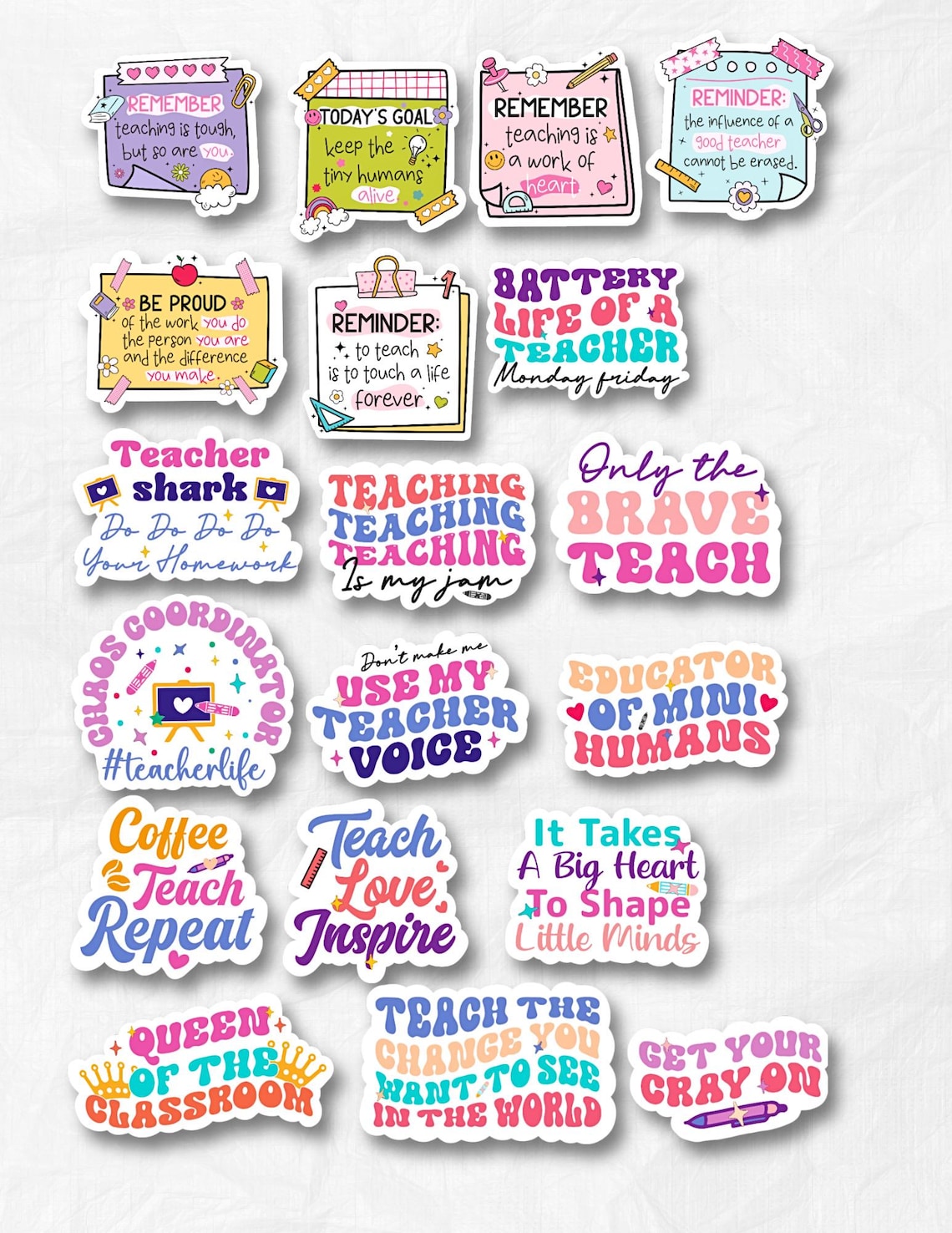 Teacher Stickers Bundle - Etsy
